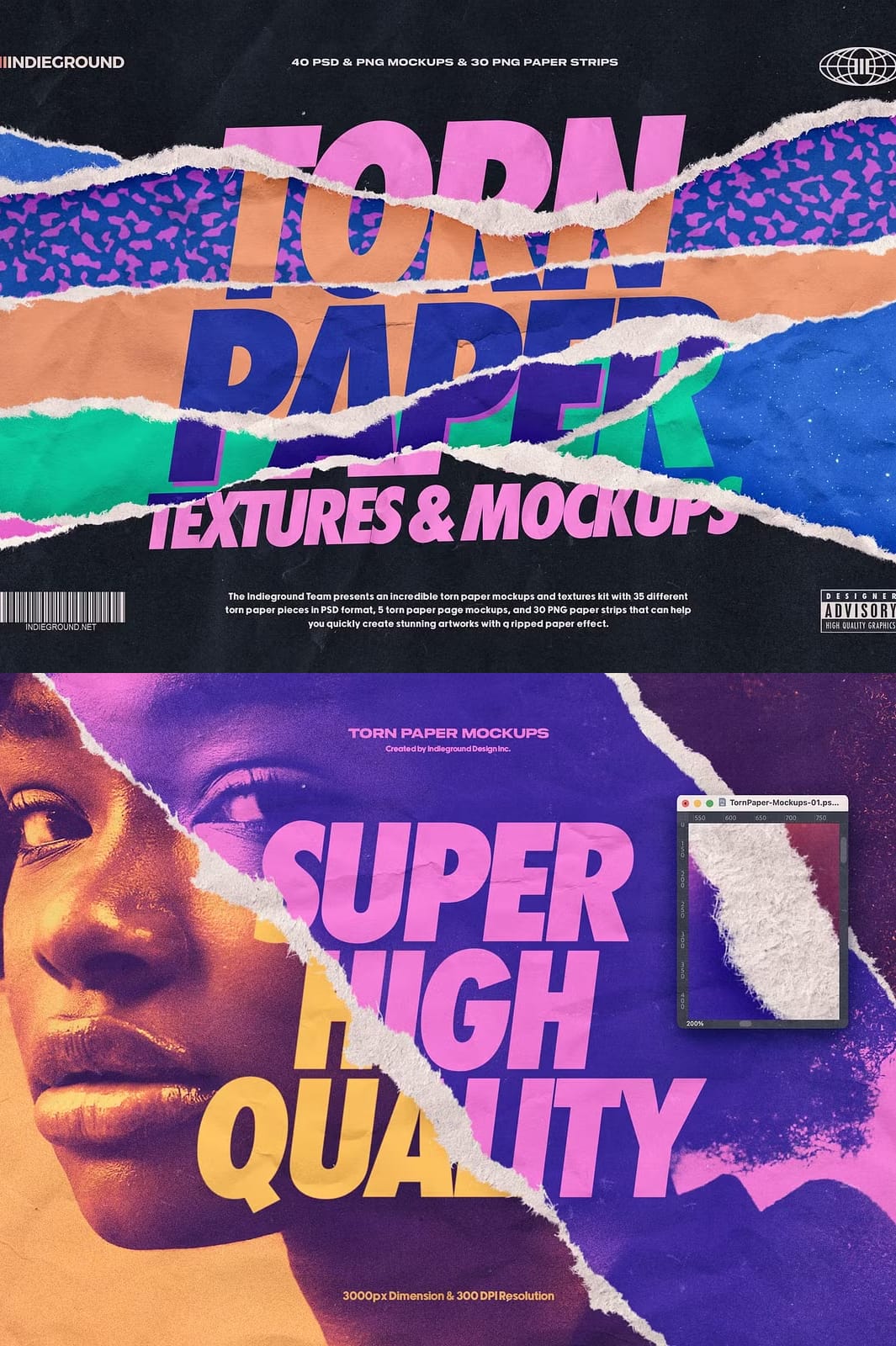 Torn Paper Mockups & Textures