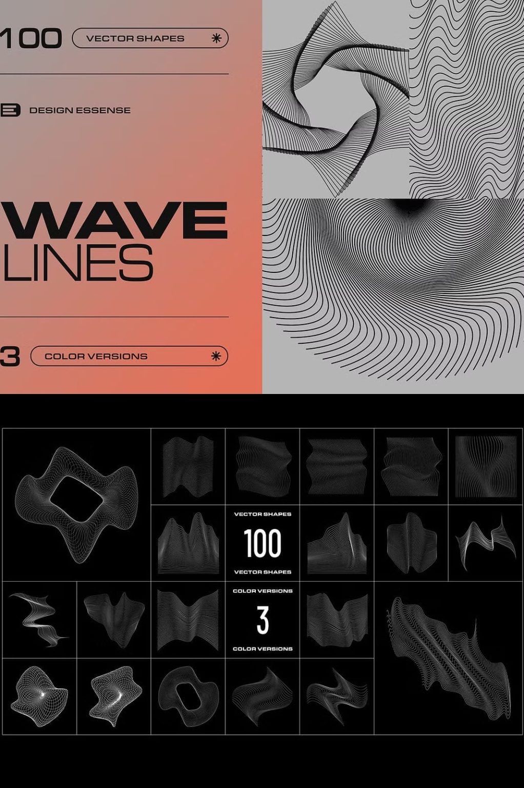 Wave Lines - 100 Vector Shapes