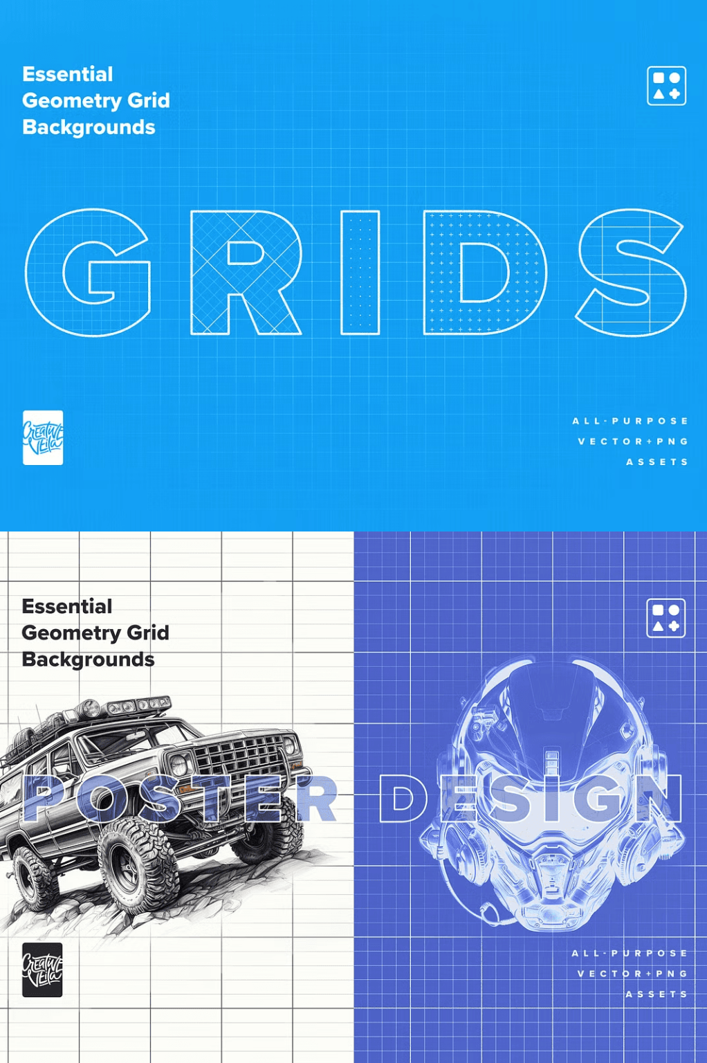 Essential Geometry Grid Backgrounds